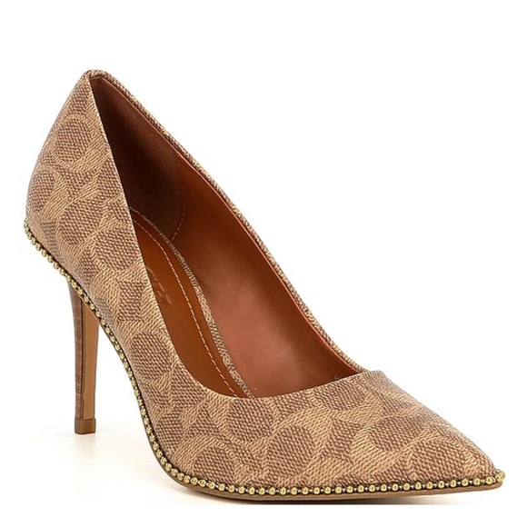 Coach | Shoes | Coach Waverley Bead Chain Logo Pumps | Poshmark